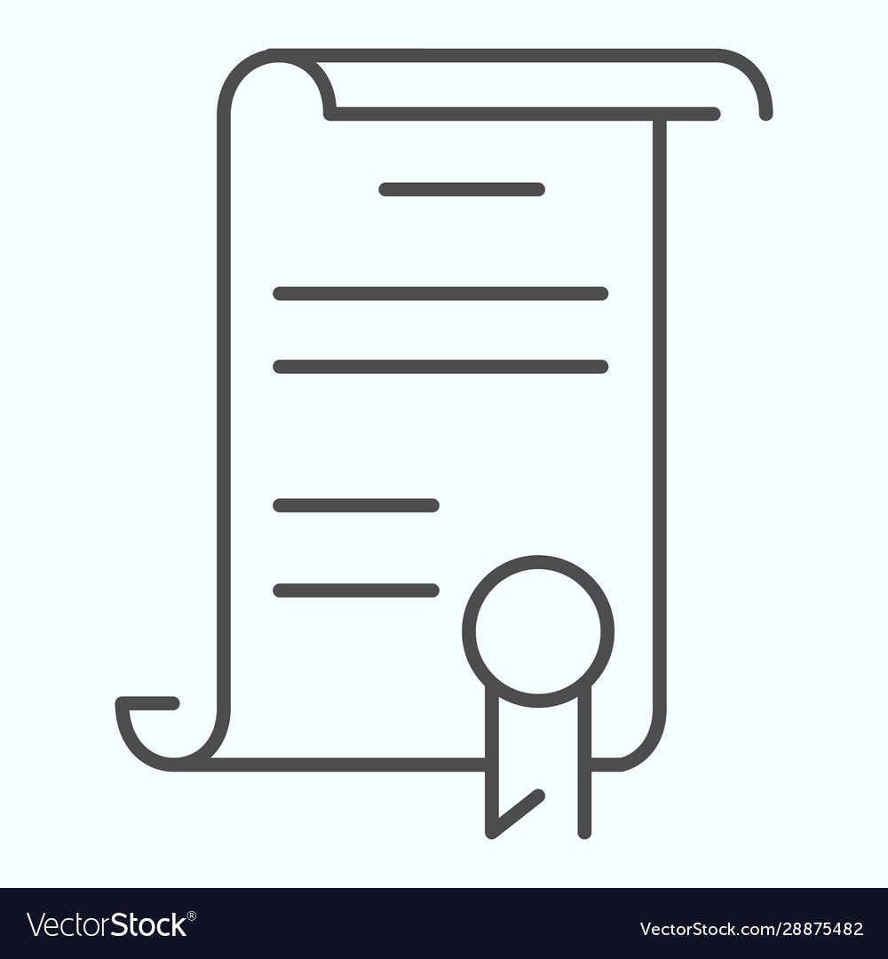 Declaration thin line icon american document Vector Image