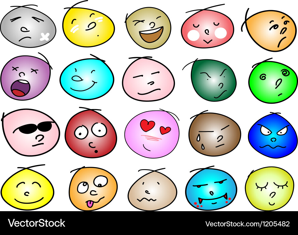 Different variations emotion ic Royalty Free Vector Image