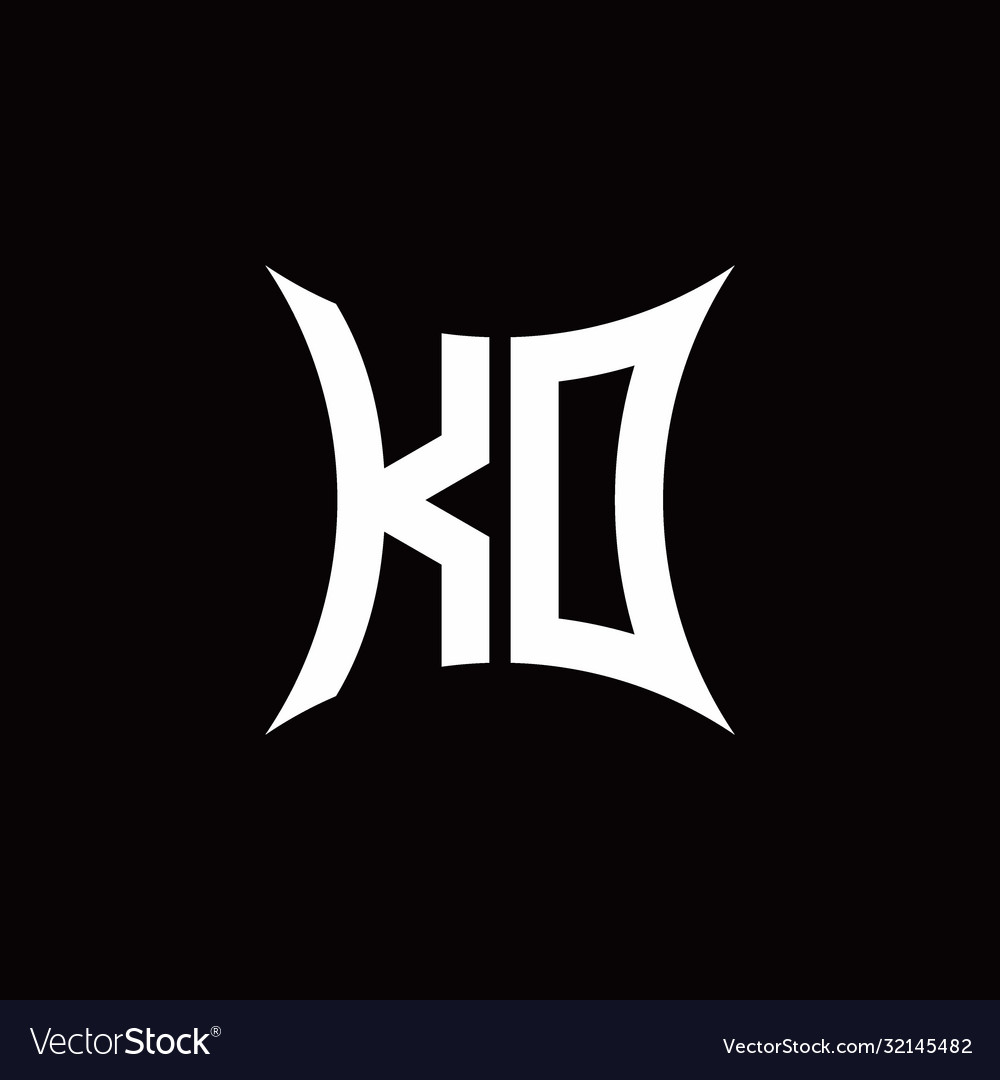 Ko monogram logo with sharped shape design Vector Image