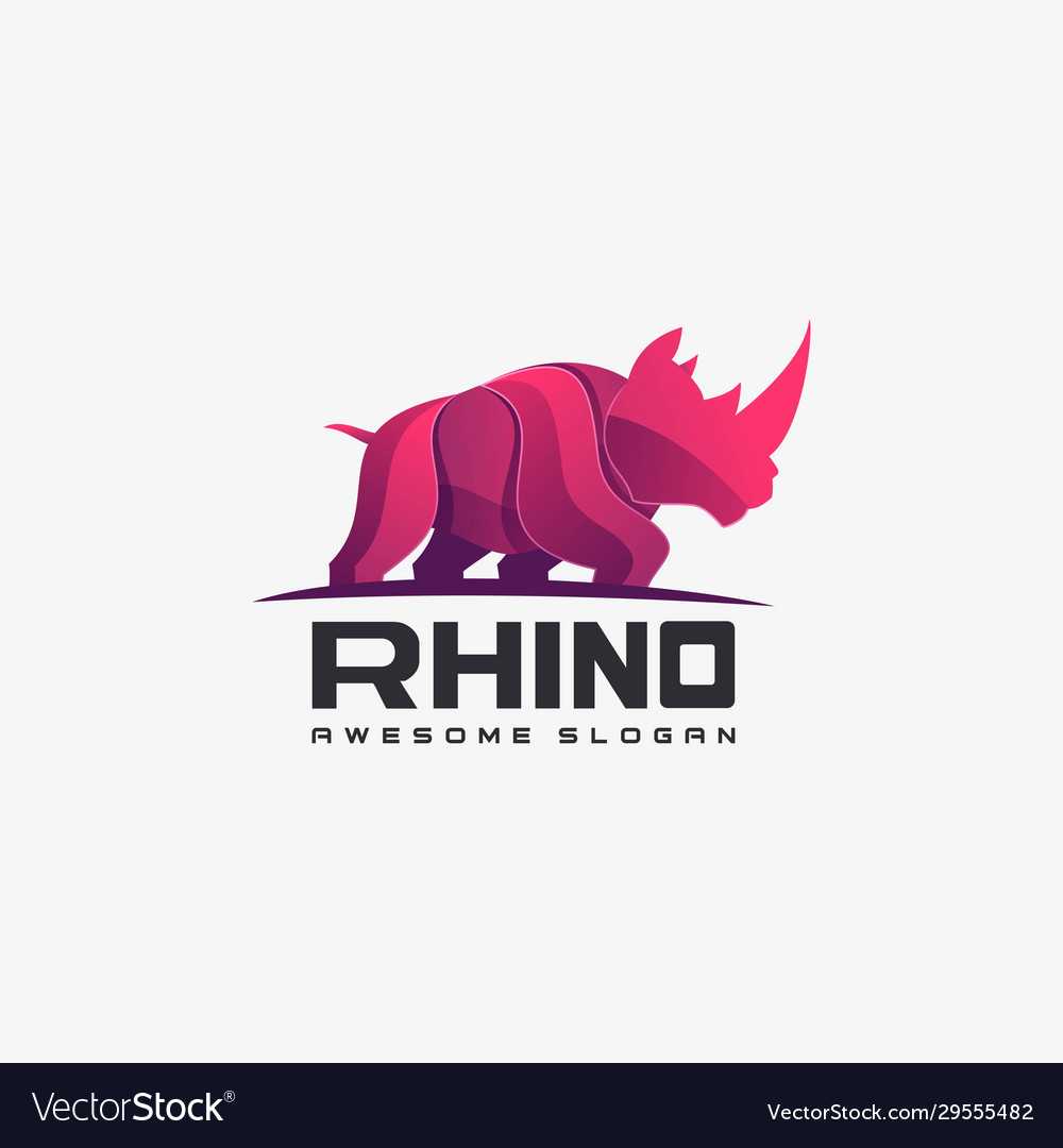 Logo rhino elegant gradient colorful style Vector Image