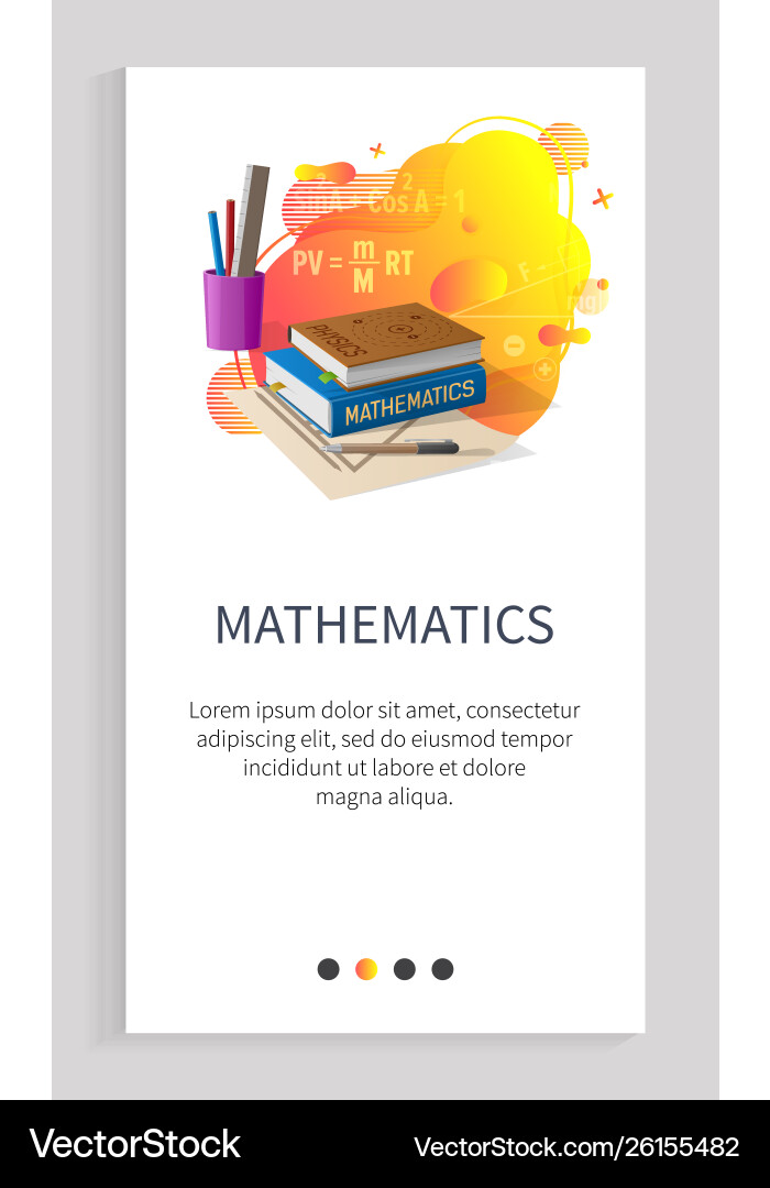 Mathematics dispcipline school university subject Vector Image