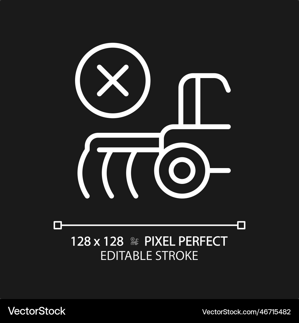 No till farming white linear icon for dark theme Vector Image