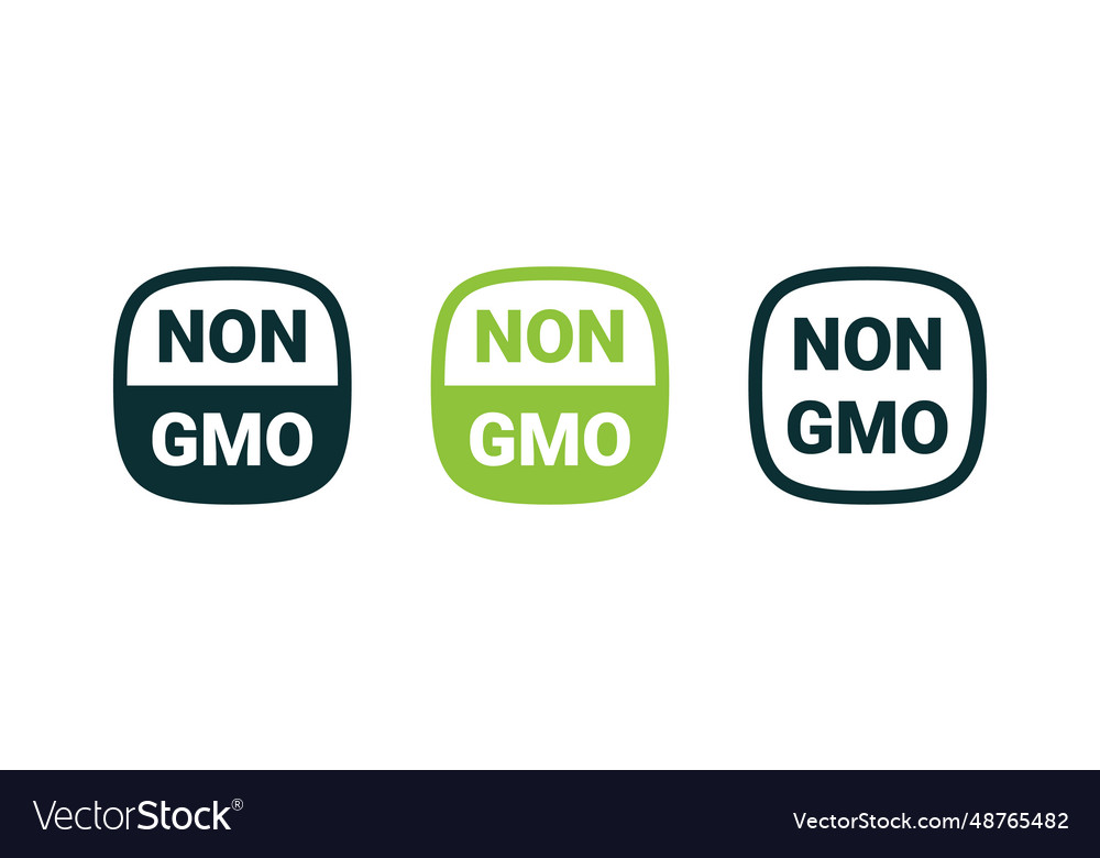 Non gmo food symbols non gmo emblems natural and Vector Image