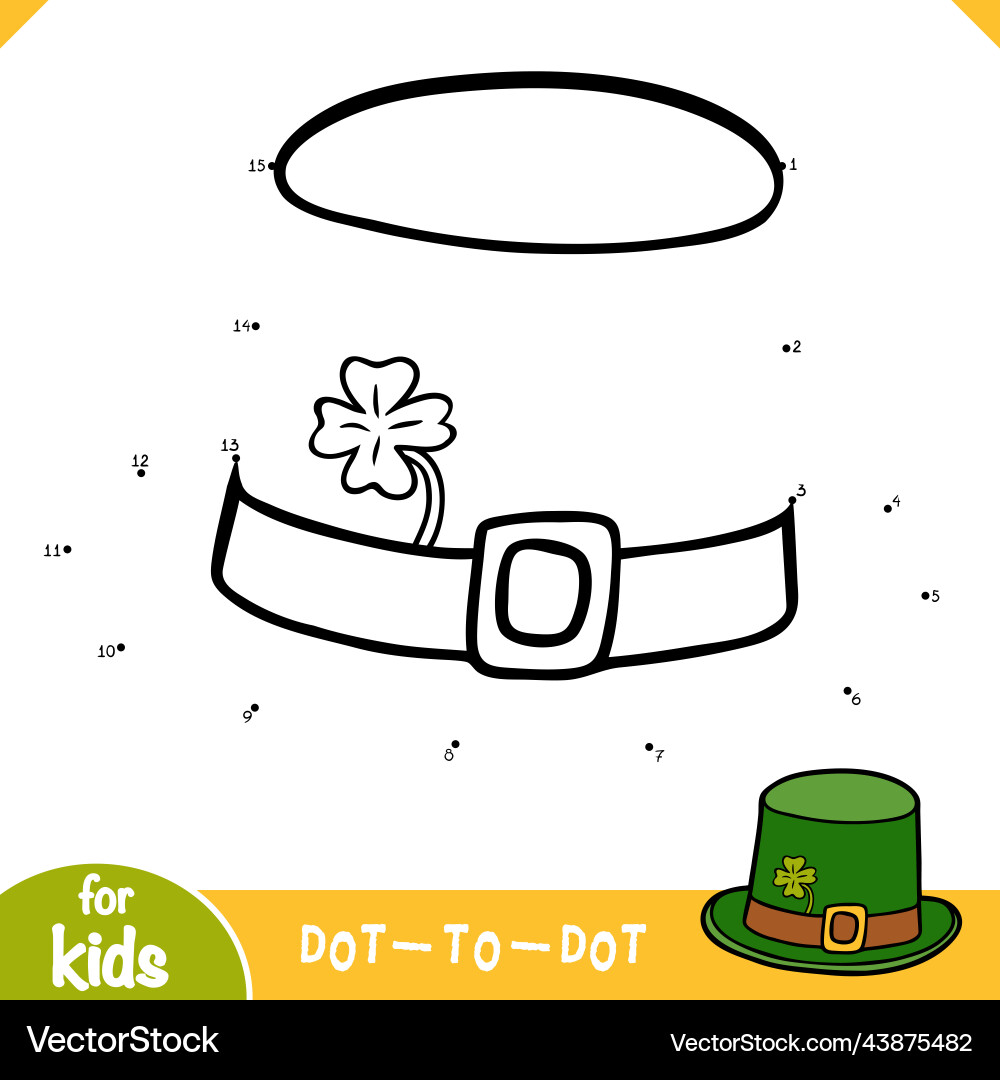 Numbers game education dot to leprechaun Vector Image