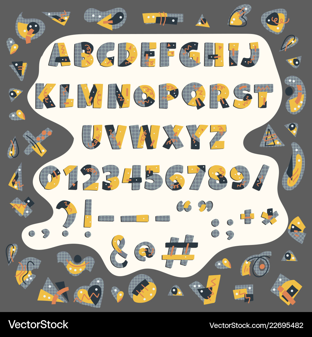 Papercut colorful alphabet Royalty Free Vector Image