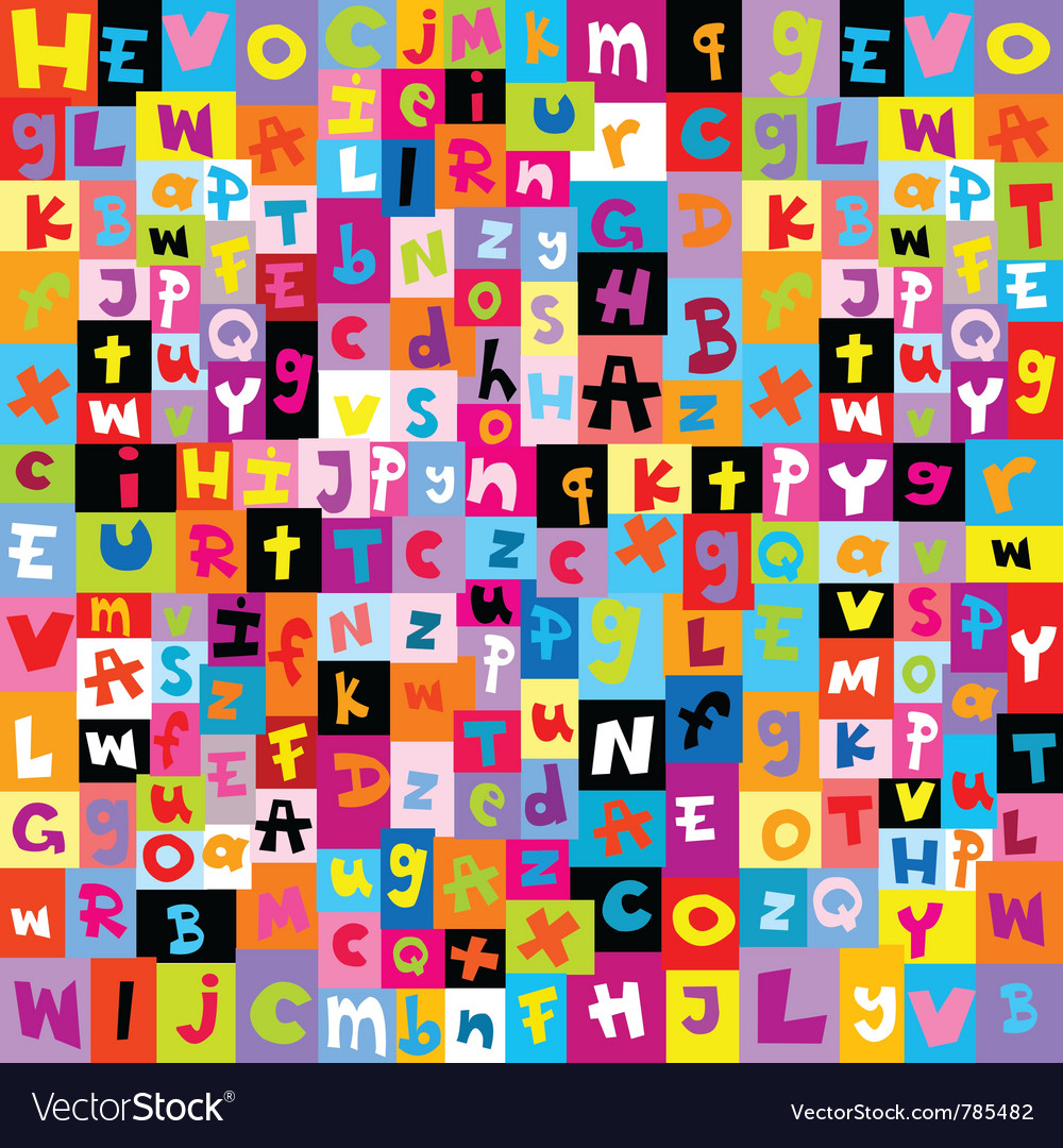 Pattern with letters of alphabet Royalty Free Vector Image