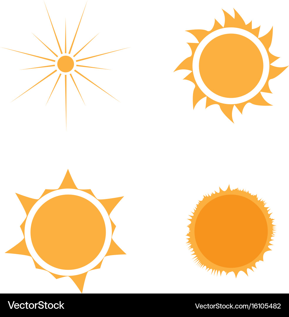 Set of sun icons Royalty Free Vector Image - VectorStock