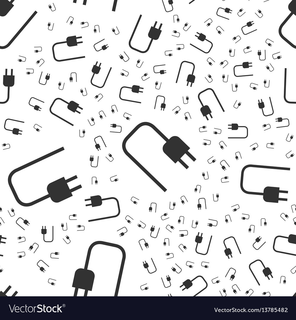Socket plug seamless pattern Royalty Free Vector Image