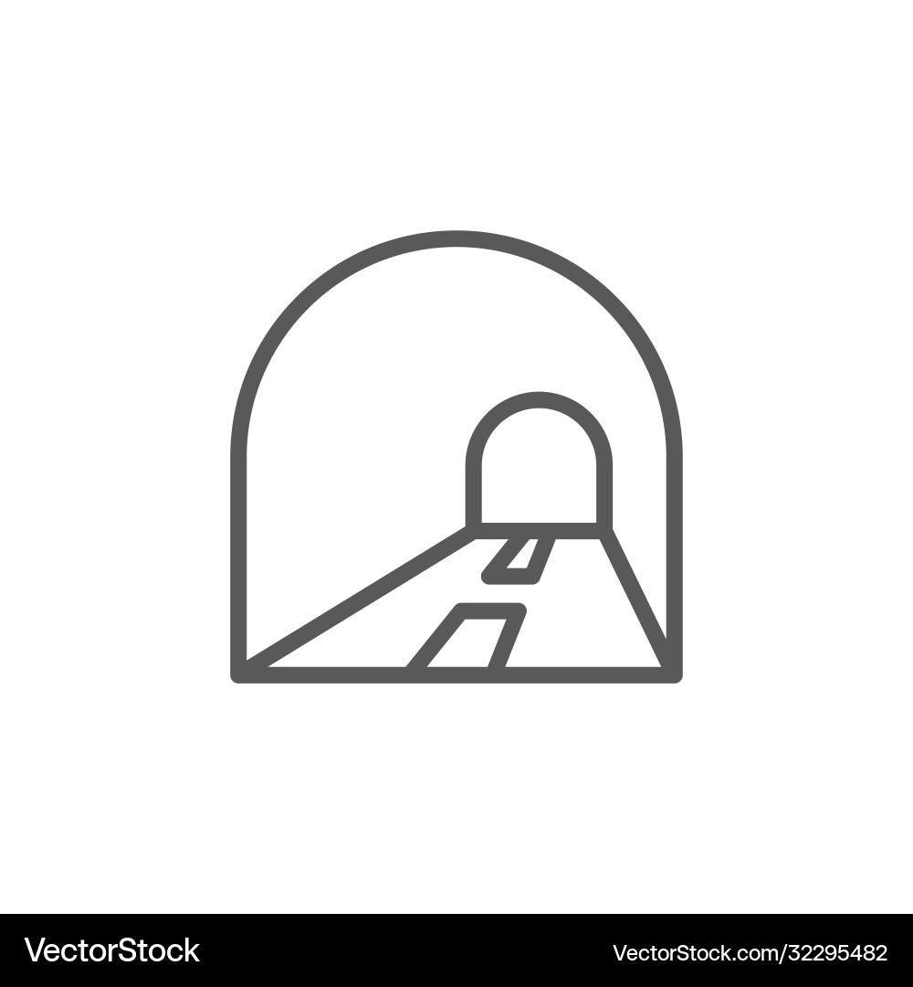 Tunnel icon symbol isolated on white background Vector Image