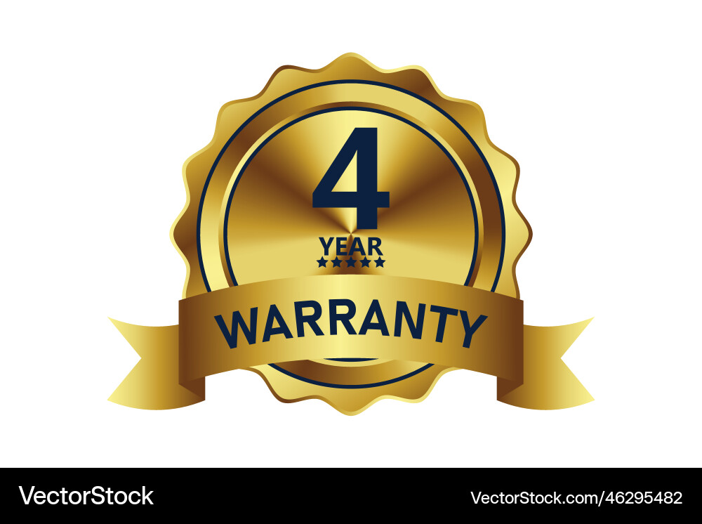 Warranty badge element gold color Royalty Free Vector Image
