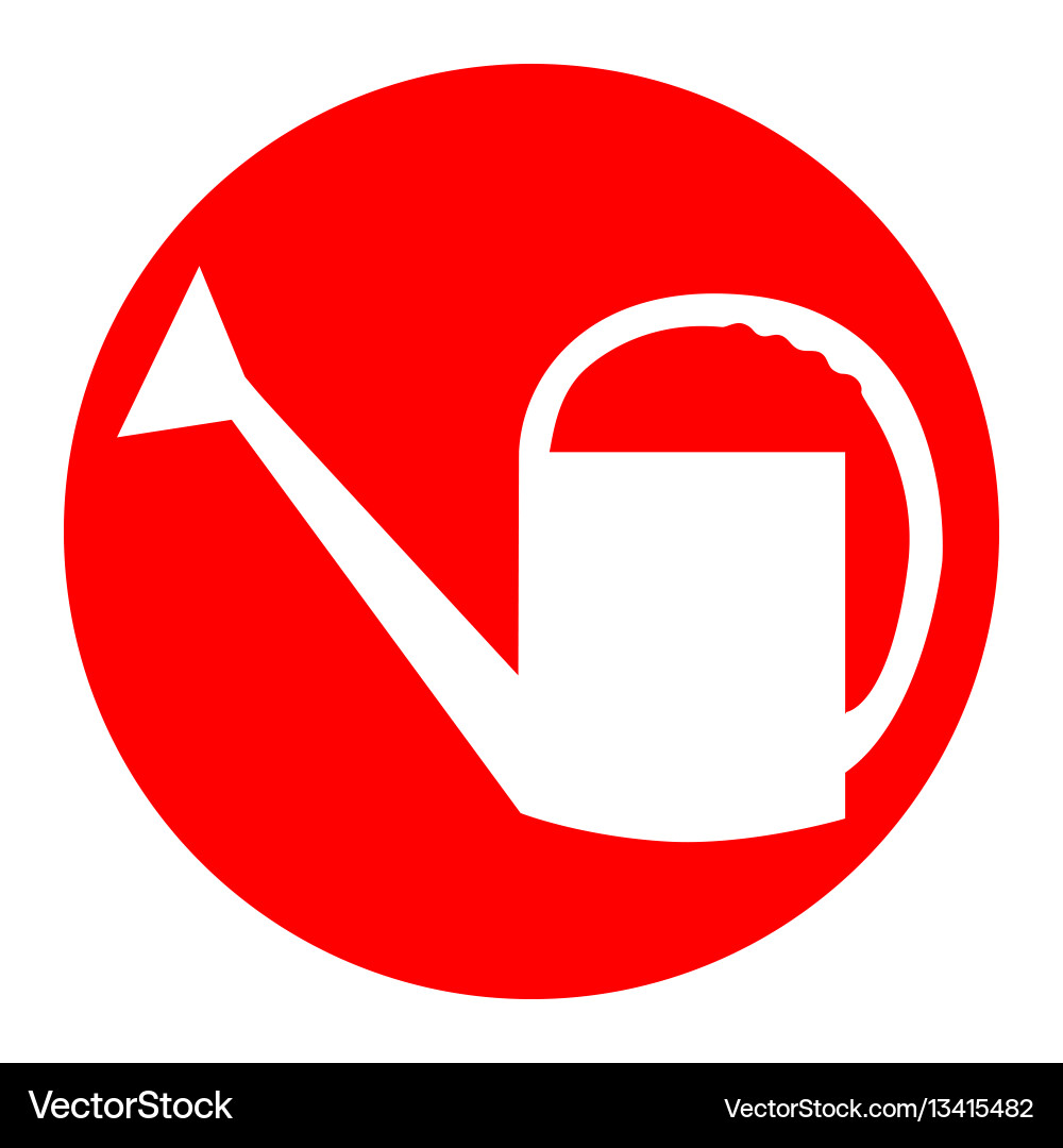 Watering sign white icon in red circle Royalty Free Vector