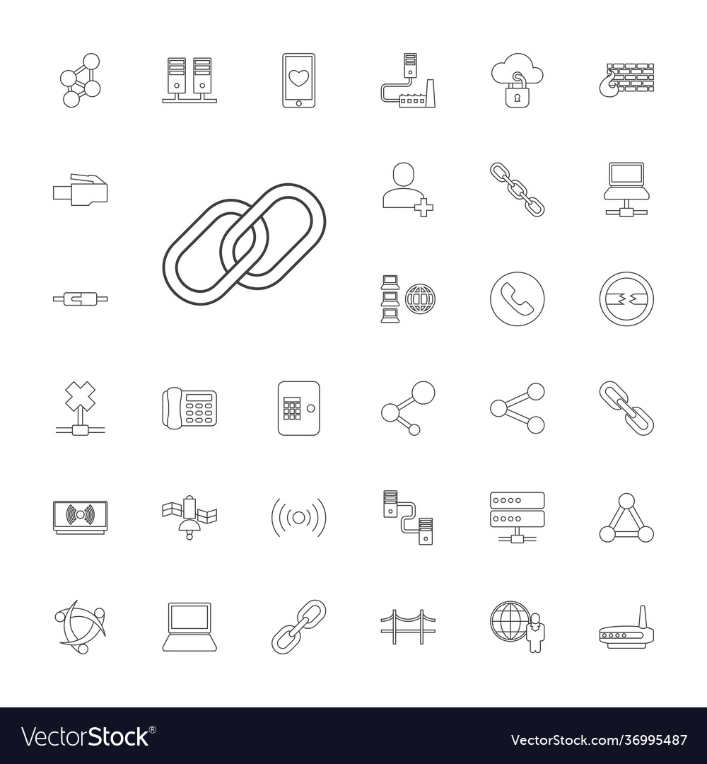 33 connection icons Royalty Free Vector Image - VectorStock