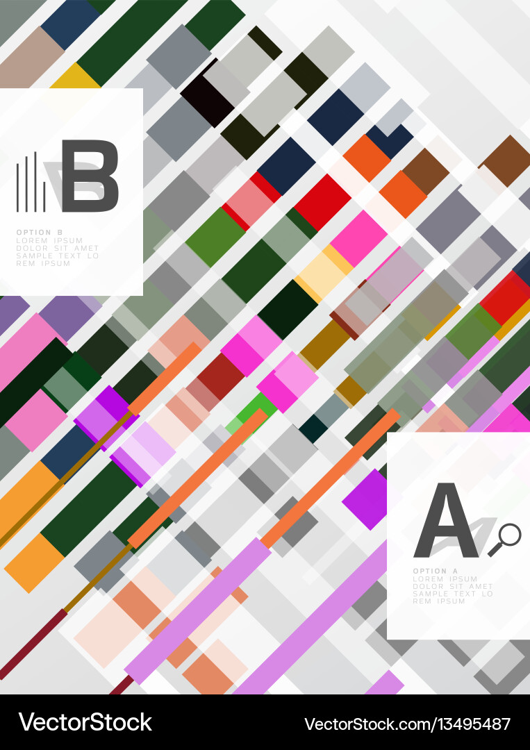 Colorful lines rectangles and stripes with option Vector Image