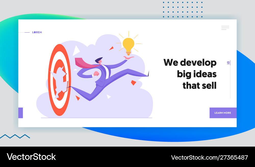 Creative idea and business challenge website Vector Image