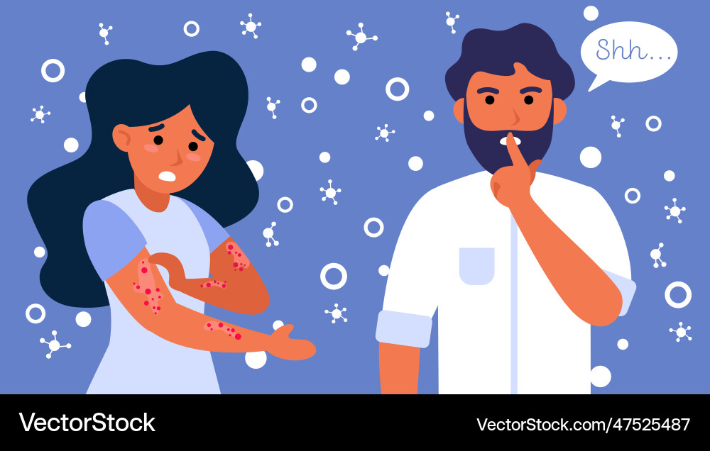Doctor showing shh gesture Royalty Free Vector Image