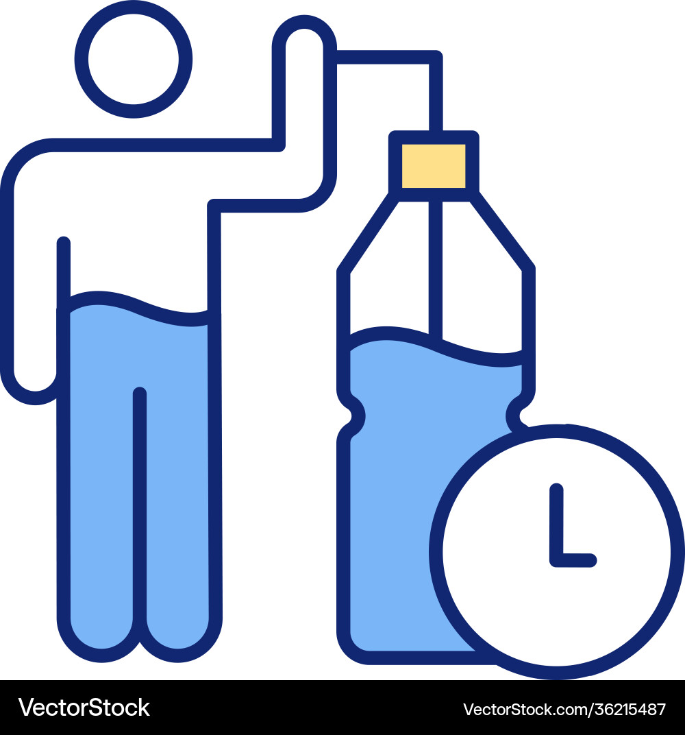 Drinking water reminder rgb color icon Royalty Free Vector