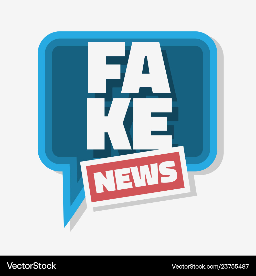 Fake news typographic design with speech bubble Vector Image