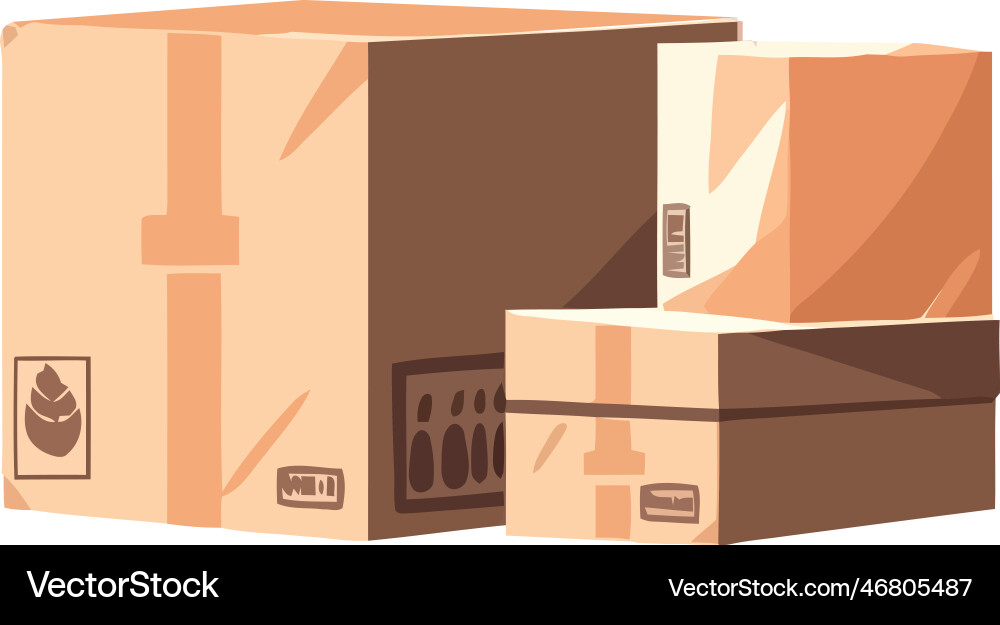 Freight shipping industry delivers cardboard box Vector Image