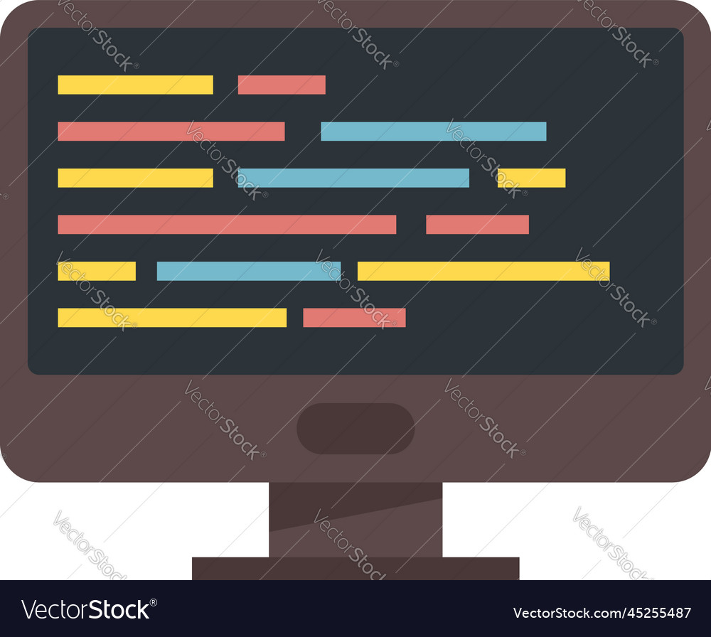 Kid coding icon flat computer education Royalty Free Vector Kid coding icon flat computer education Royalty Free Vector