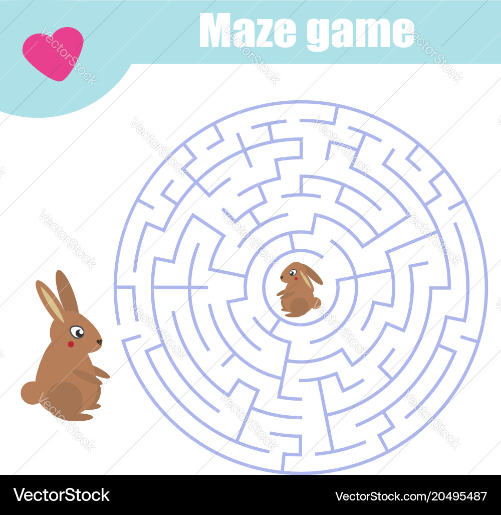 Maze game help rabbit mother find balabyrinth Vector Image