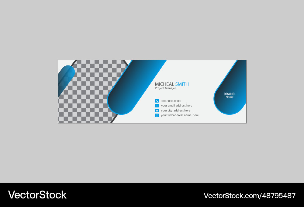 Modern and minimalist email signature Royalty Free Vector