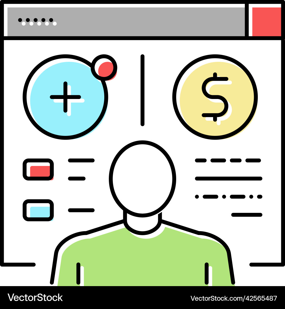 Opening customer accounts color icon Royalty Free Vector