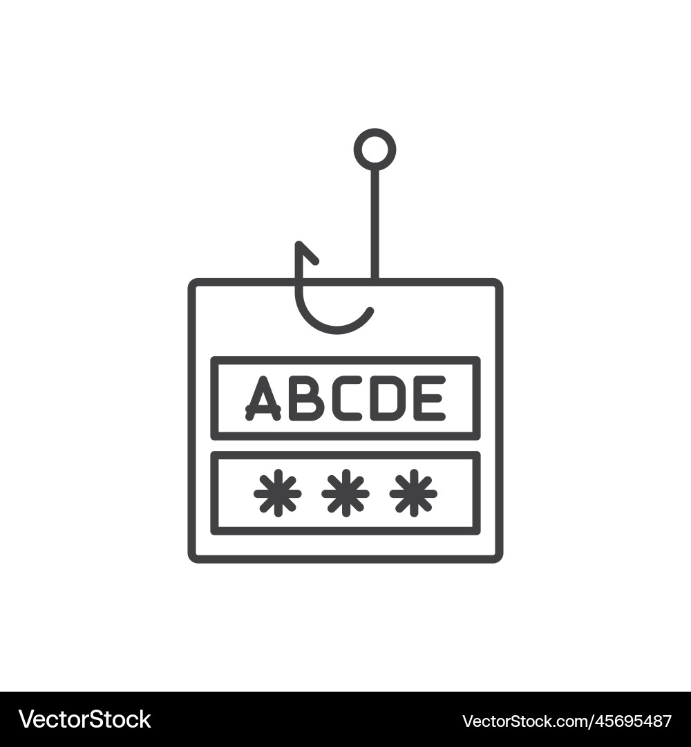 Password phishing line icon linear style sign Vector Image