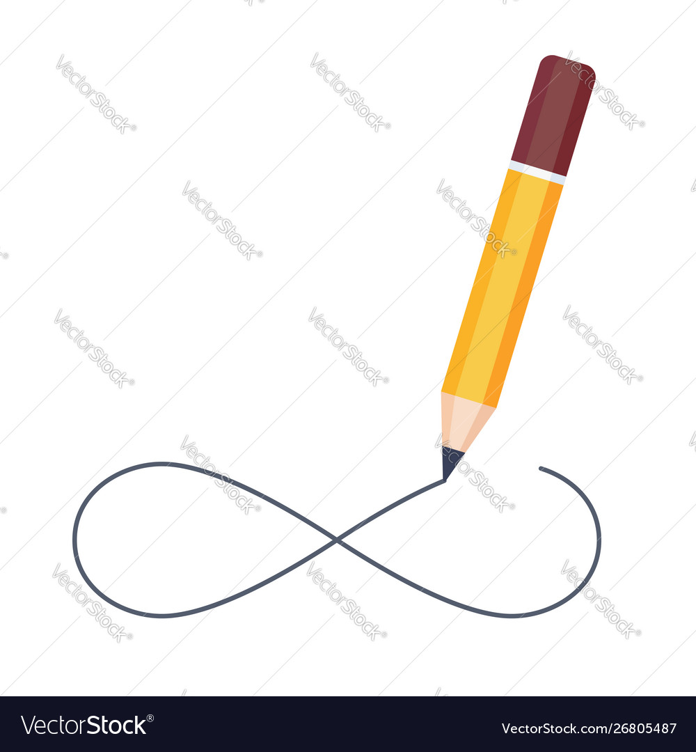 Pencil drawing infinity symbol isolated on white Vector Image
