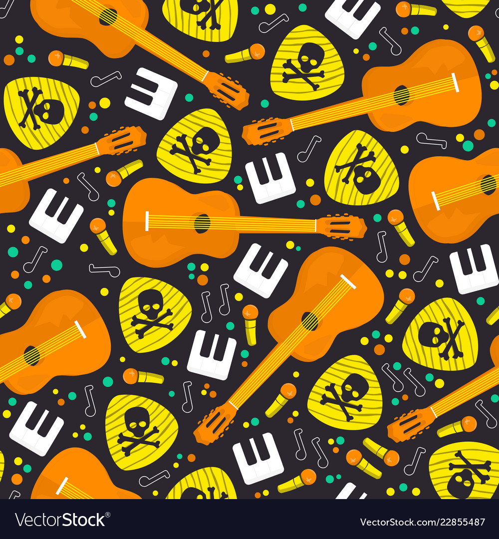 Seamless pattern music instruments Royalty Free Vector Image