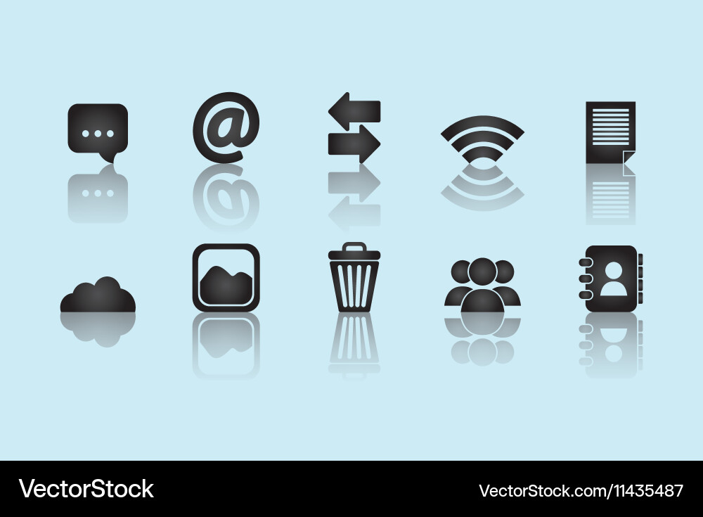 Social media and networking icons set Royalty Free Vector