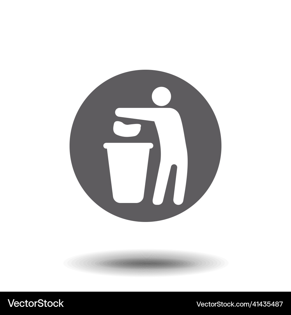 Tidy man symbol do not litter icon keep clean Vector Image