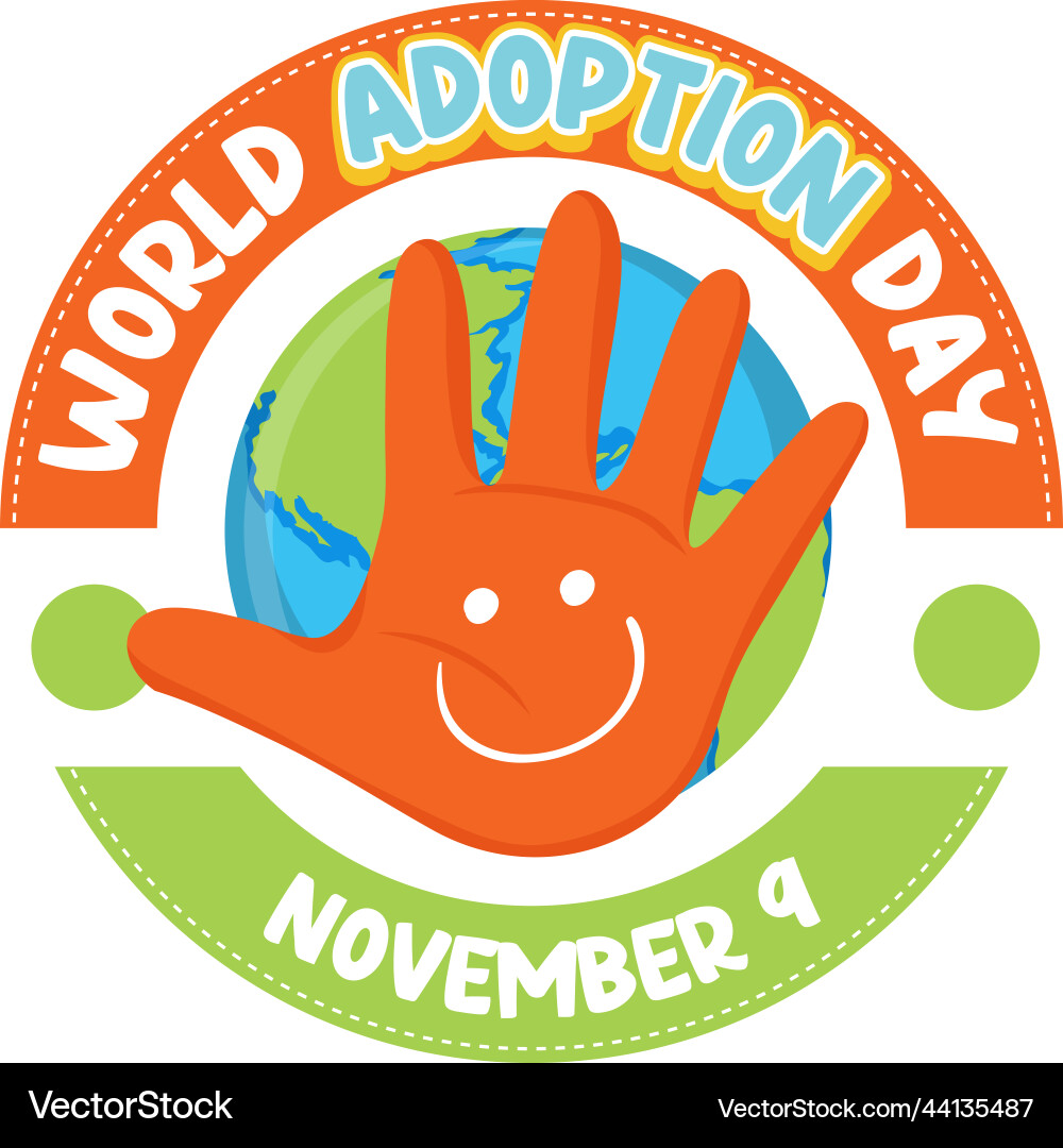 World adoption day logo design Royalty Free Vector Image
