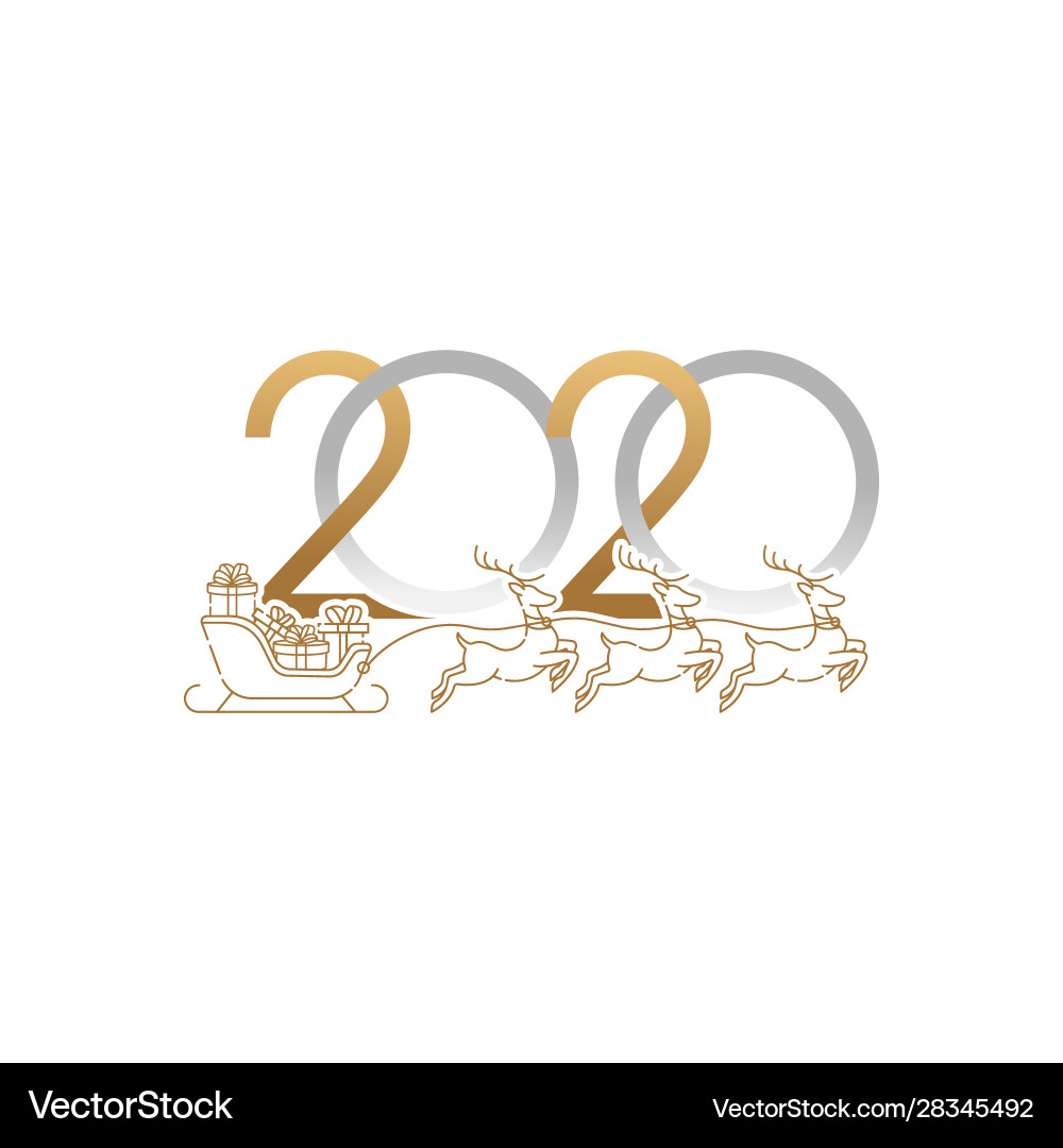 2020 colorful text isolated on white background Vector Image