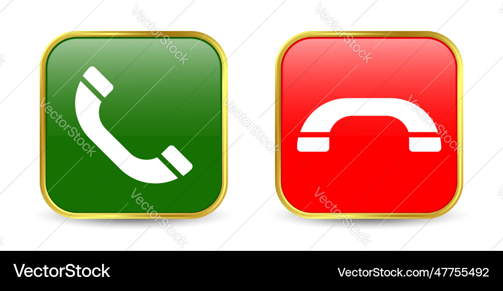 3d realistic phone call receive reject and dial Vector Image