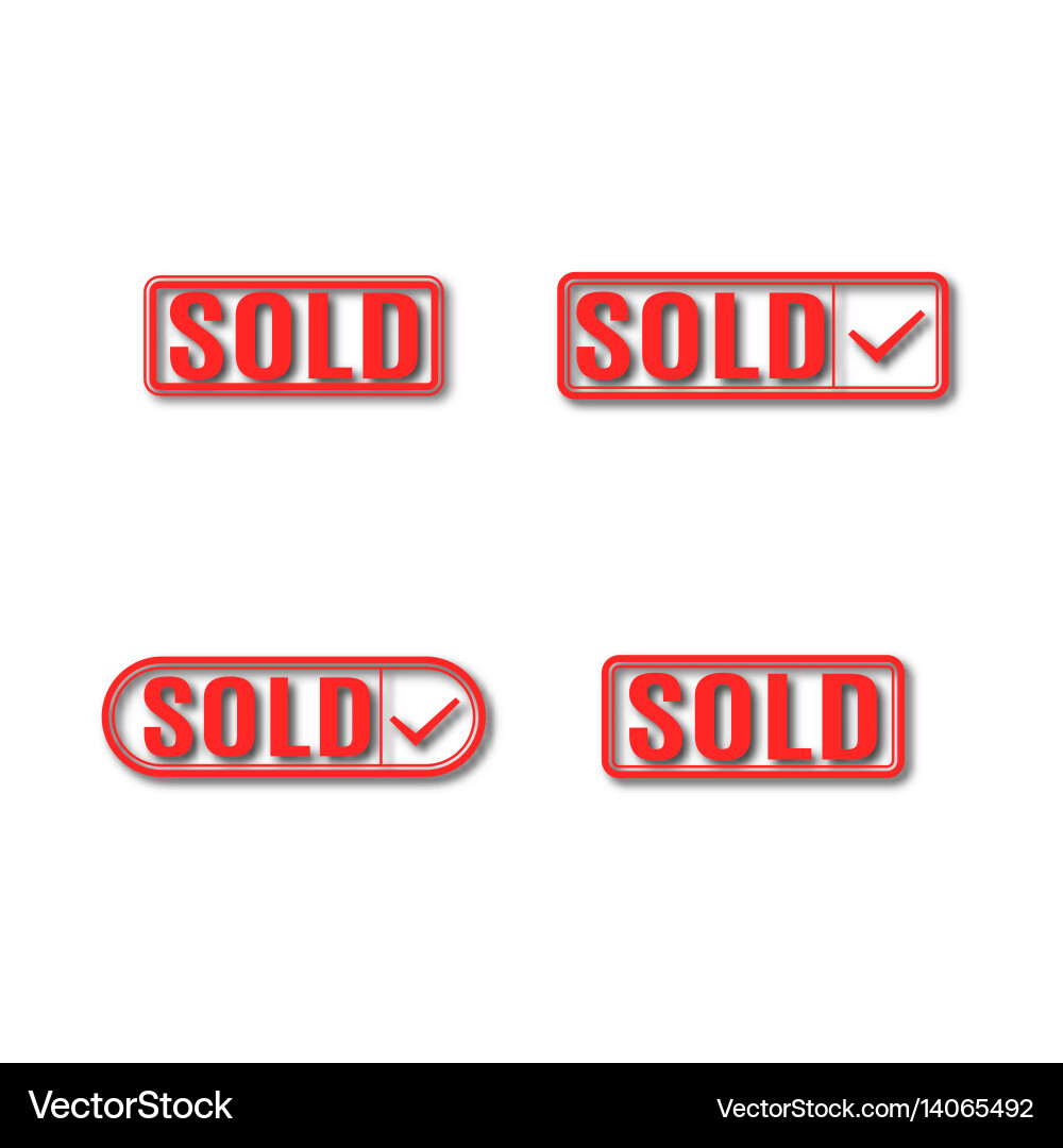 A set of label sold Royalty Free Vector Image - VectorStock