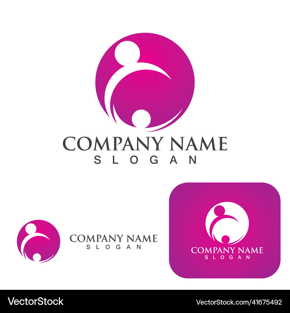 Adoption family care logo Royalty Free Vector Image