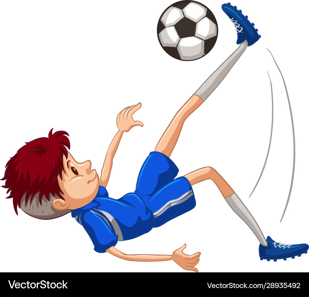 Athlete playing soccer on white background Vector Image