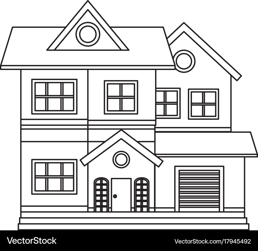 Beautiful house building isolated icon Royalty Free Vector