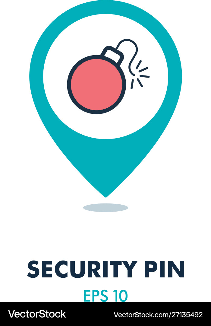 Bomb with lit fuse pin map icon Royalty Free Vector Image