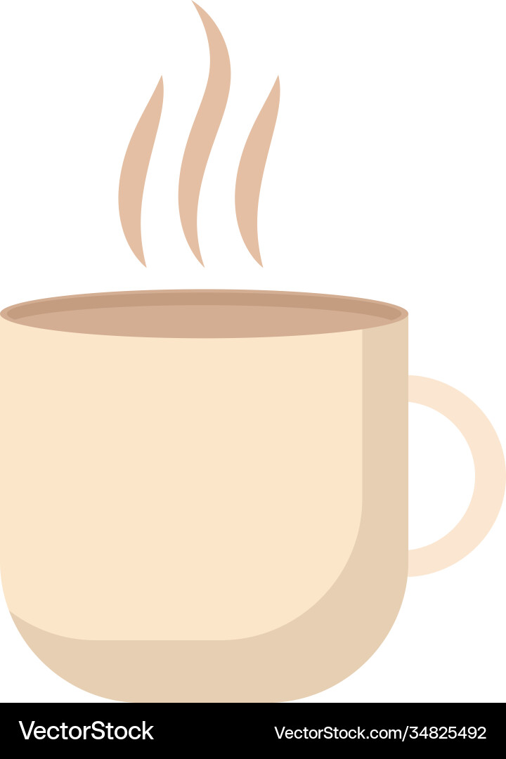 Cup icon with steam over white background Vector Image