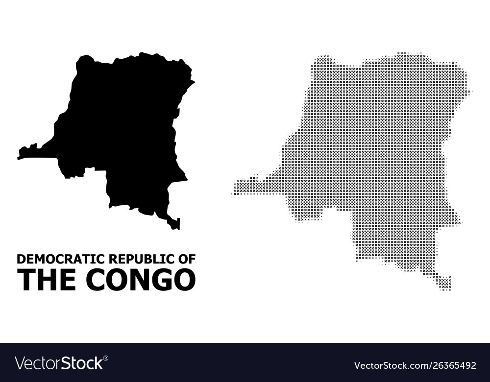 Halftone pattern and solid map Royalty Free Vector Image