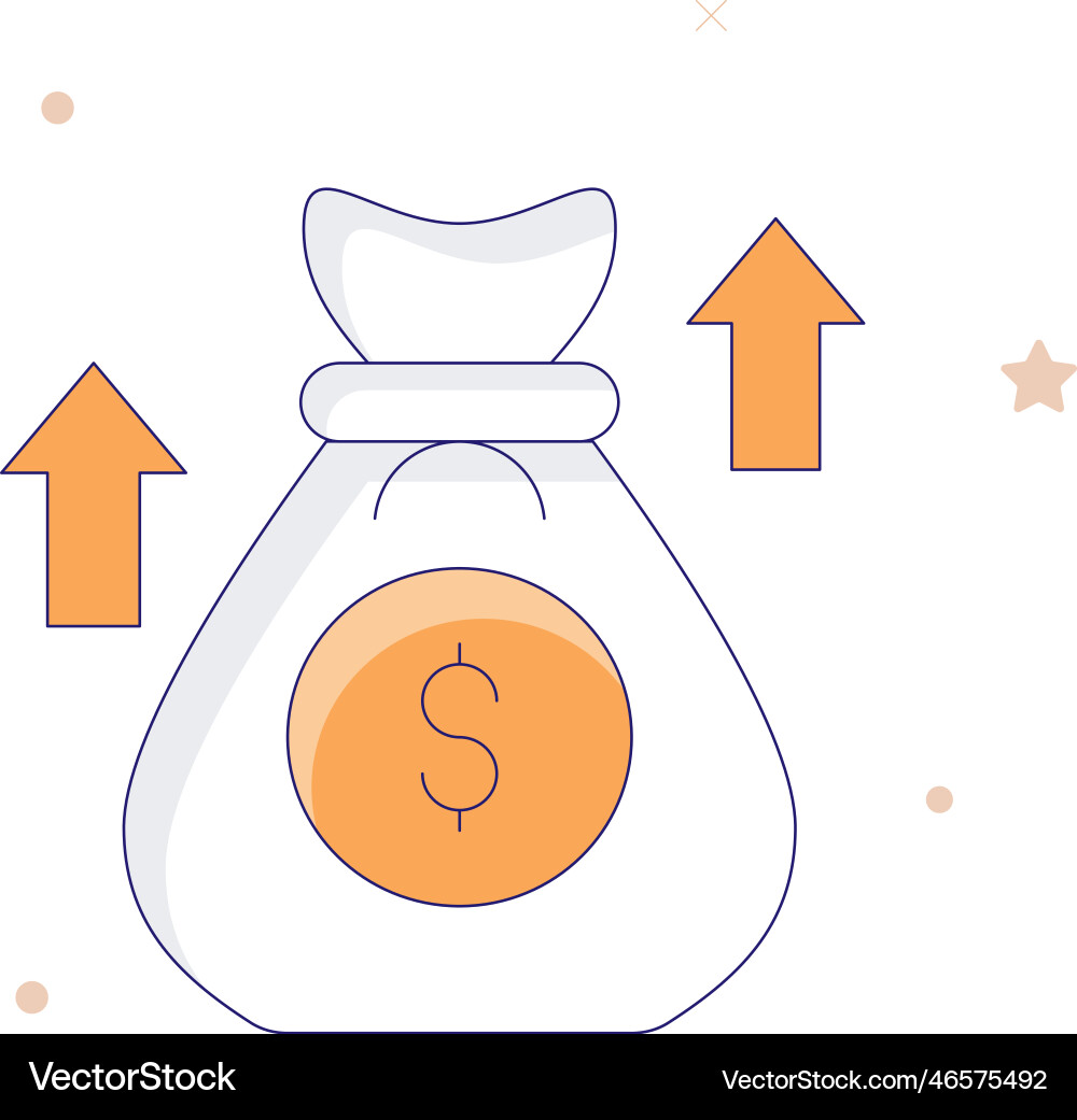Increase funds fill outline icon style i Vector Image