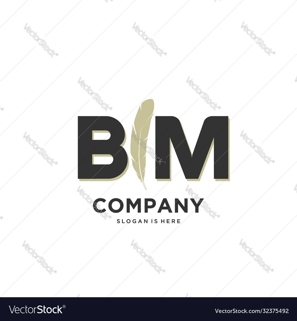 Initial bm letter unique attractive creative Vector Image
