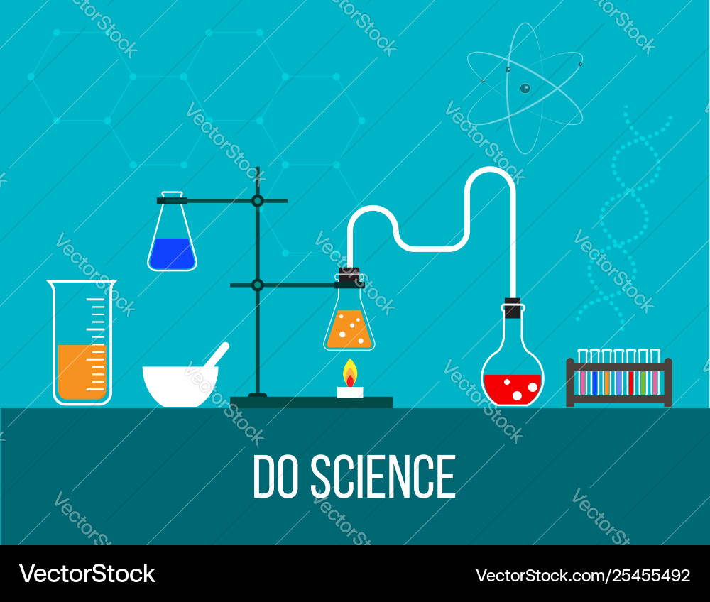 Laboratory equipment for chemistry science Vector Image