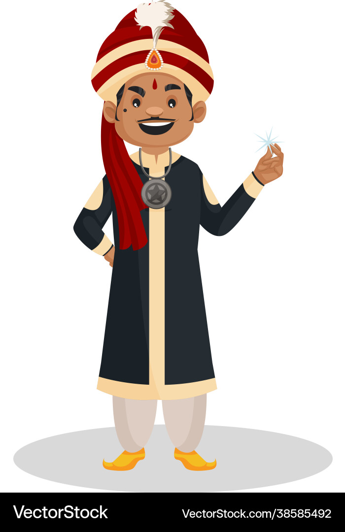 Magician cartoon character Royalty Free Vector Image