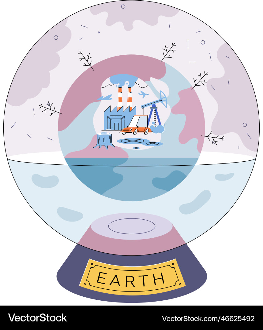 Manufacture pollutes environment destroyed earth Vector Image