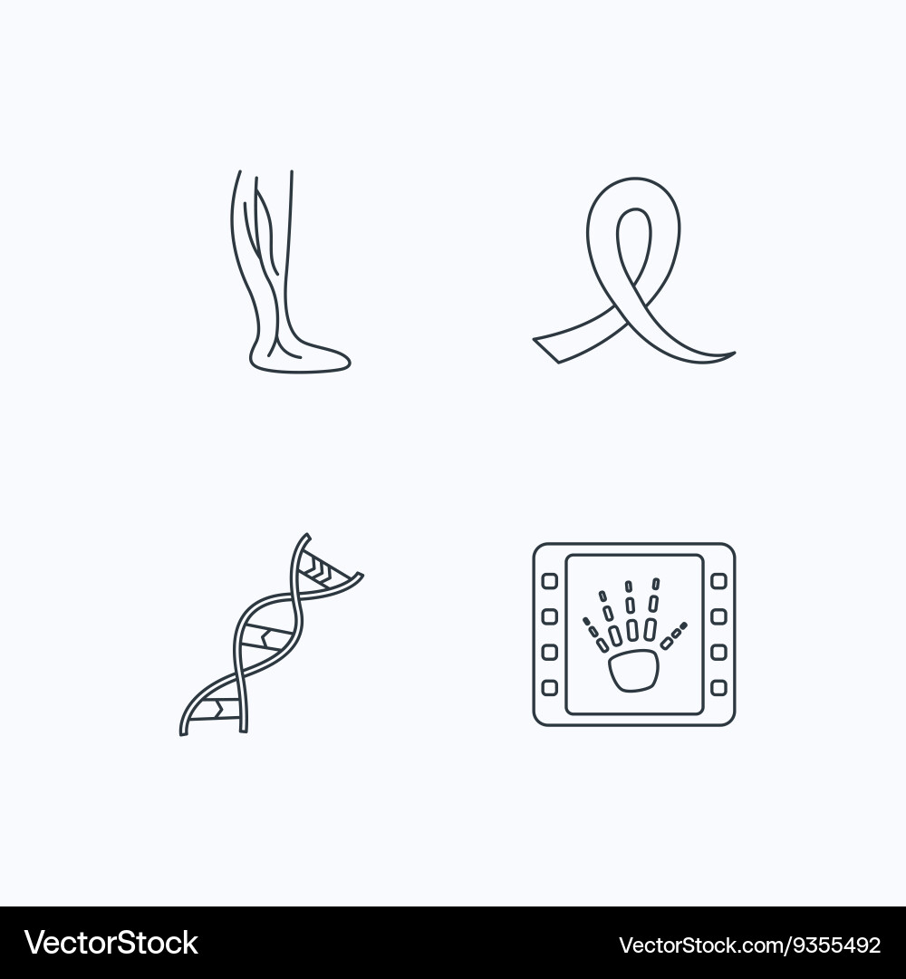 Phlebology dna and x-ray icons Royalty Free Vector Image