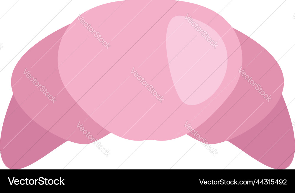Pink croissant on a white background Royalty Free Vector