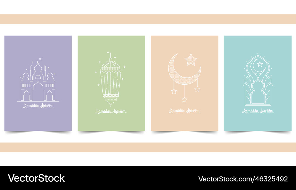Ramadan kareem template with pastel color Vector Image