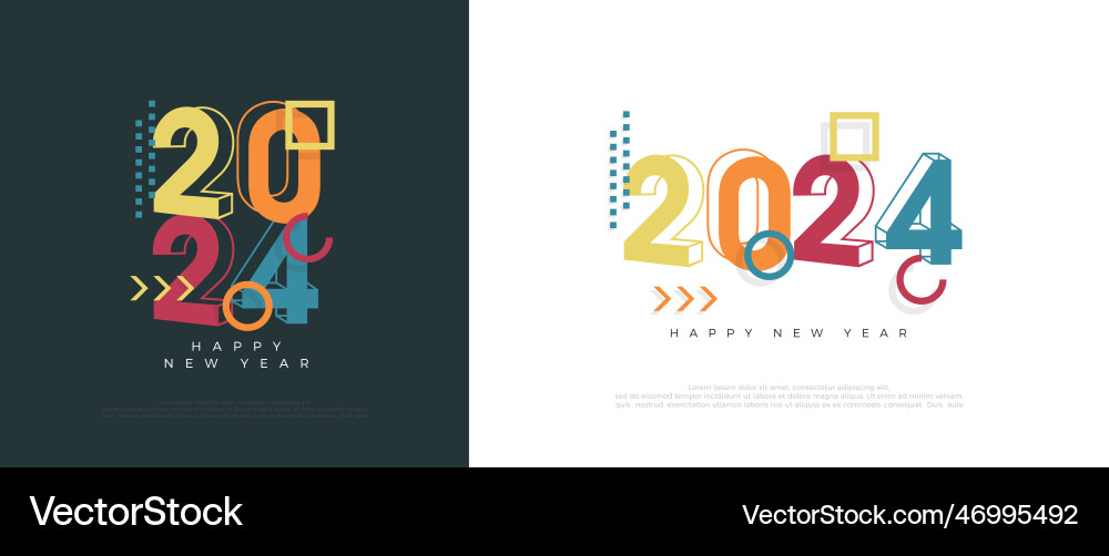 Retro classic number 2024 for the celebration Vector Image